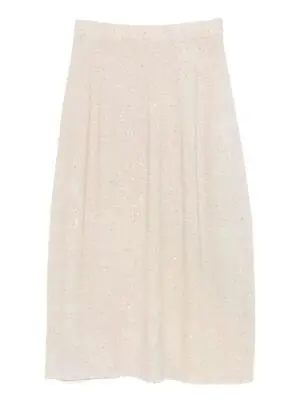 Antonelli Firenze Knitted Sequin Skirt - Neutrals