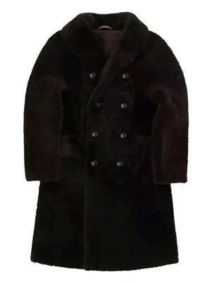 FORTELA Perce Double-breasted Shearling Coat - Brown