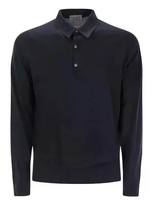 John Smedley Bradwell Long-sleeved Polo Shirt - Blue