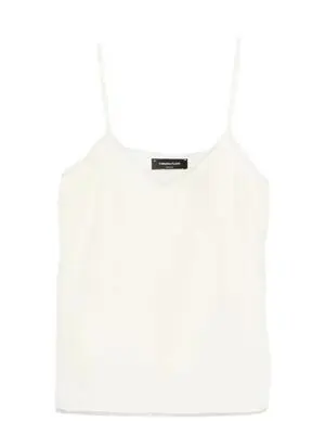 Fabiana Filippi V-neck Camisole Tank Top With Trim Detail - Neutrals