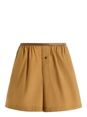 LEMAIRE Cotton-Silk Boxer Shorts Brown