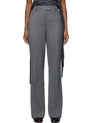 GANNI Tailored Wool Blend Trousers - Phantom