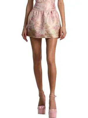 Alice + Olivia Ella Drop Waist Mini Skirt - English Rose Tolie