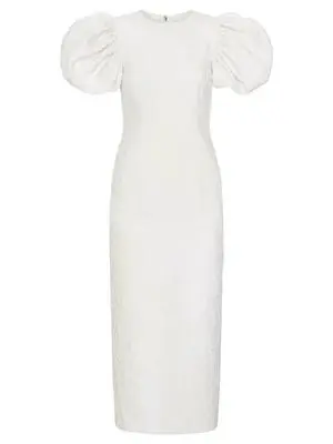 ROTATE BY BIRGER CHRISTENSEN Jacquard Midi Dress - Neutrals