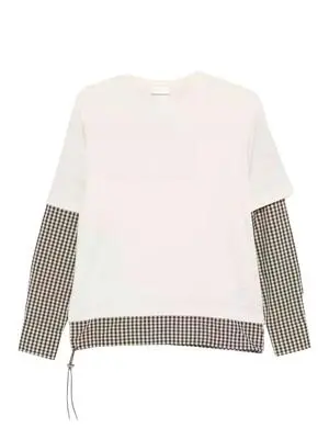 Moncler Gingham Layered T-shirt - Neutrals