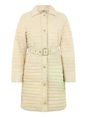 MOORER Belted Single-Breasted Coat Neutrals