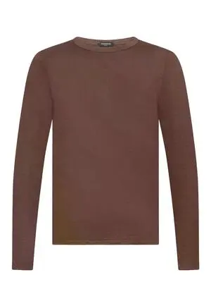 FRANZESE COLLECTION Long-sleeves Crew-neck T-shirt - Brown