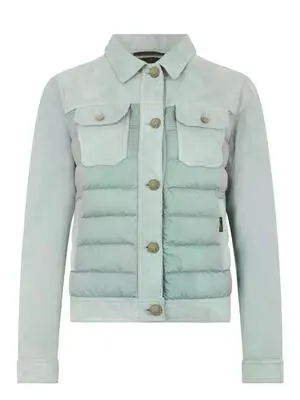 MOORER Quilted Leather Jacket - Blue
