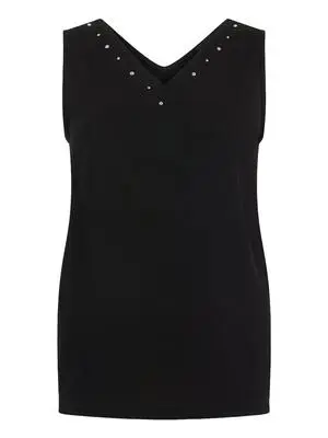 Fabiana Filippi Studded V-neck Top - Black