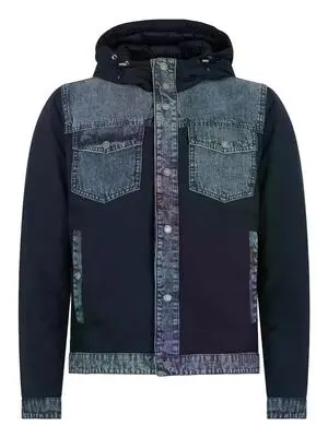 MOORER Padded Jacket With Pockets And Hood - Blue