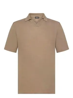 FRANZESE COLLECTION V-neck Ribbed T-shirt - Neutrals