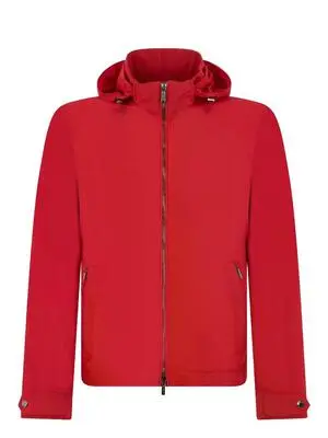 MOORER Hooded Zip-up Jacket - Red
