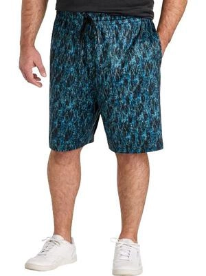 REEBOK Big & Tall 365 Performance Shorts - Black Fire Multi