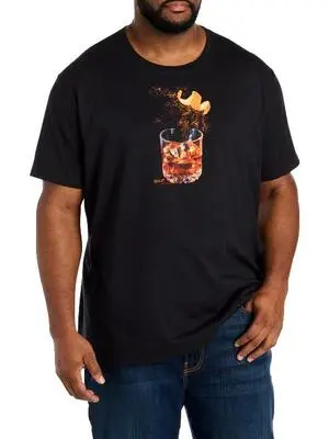 ROBERT GRAHAM BY DXL Big & Tall Whiskey On Fire Graphic Tee - Black