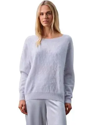 Naked Cashmere Brushed Cashmere Boatneck Sweater - Cloud