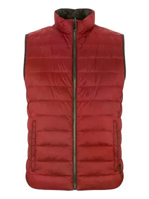 MOORER Lightweight Quilted Zip-up Gilet - Red