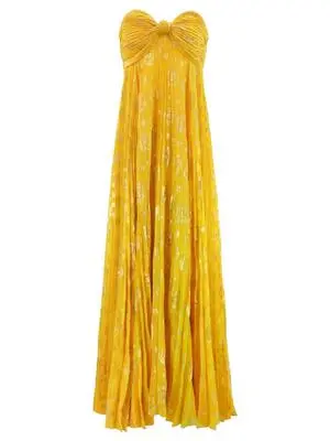 Alexis Knot Pleated Gown - Yellow