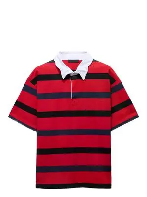 Prada Striped Polo Shirt - Red