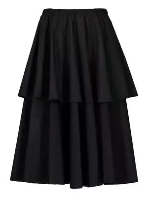 LOUIZA BABOURYAN Layered Midi Skirt