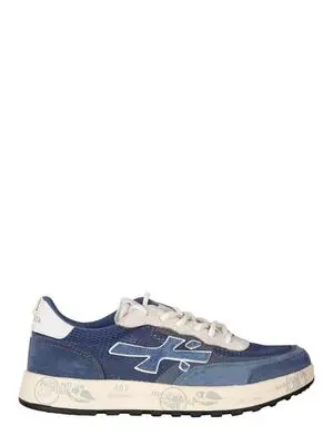 Premiata Nous 8067 Appliquéd Panelled Sneakers - Blue