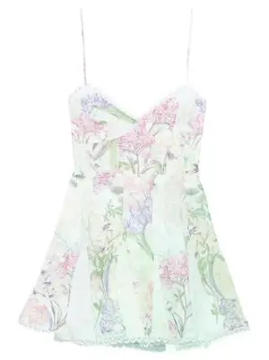 Charo Ruiz Ibiza Marlene Floral Lace Mini Dress - Blue