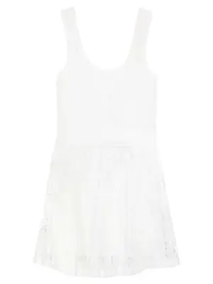 Simkhai Pleated Lace Mini Dress - White