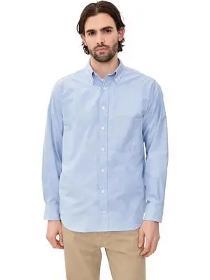 AARON LEVINE Logo Oxford Shirt - Blue
