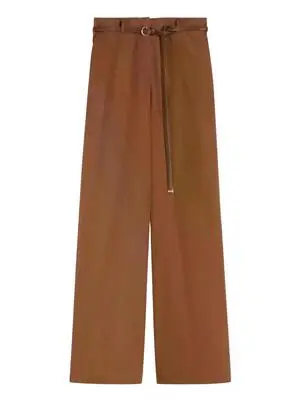 Max Mara Belted Wide Leg Trousers - Brown