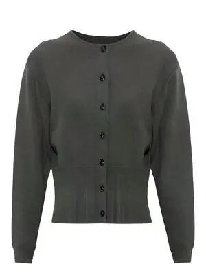 SAMSOE SAMSOE Ribbed Knit Cardigan With Button Fastening - Grey