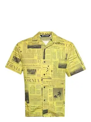Palm Angels X La Times Newspaper Short-sleeve Shirt - Yellow