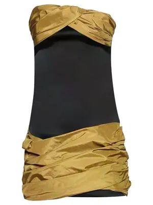 Burc Akyol Draped Mini Dress Black