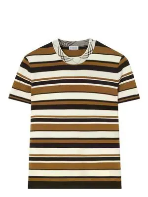 Burberry Striped Wool Blend T-shirt Neutrals