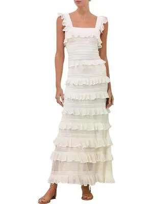 ZIMMERMANN Luna Lace Frill Maxi Skirt