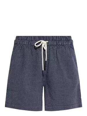 RETHINKIT STUDIOS Check-pattern Drawstring Shorts - Blue