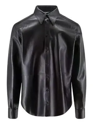 Dolce & Gabbana Buttoned Leather Shirt - Black