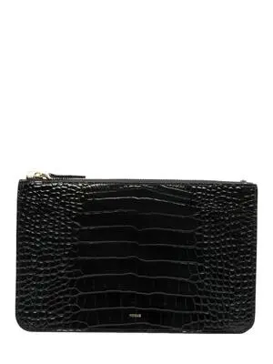 TOTEME Crocodile-embossed Clutch Bag - Black