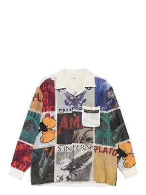 KHOKI Graphic Print Pocket Shirt - Neutrals