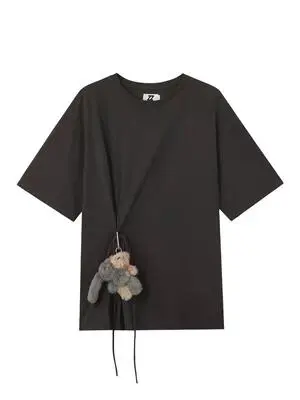 Izzue Tie-detail Cotton T-shirt - Black