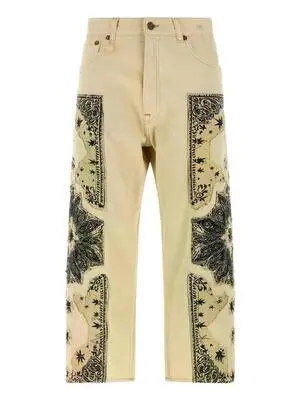 R13 X-bf Bandana-appliqué Jeans - Neutrals