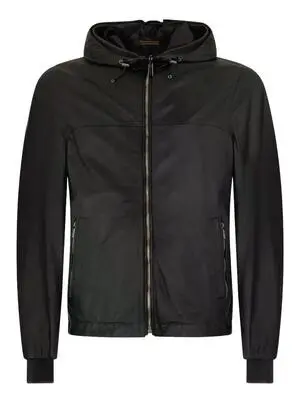 MOORER Hooded Zip-up Jacket - Black