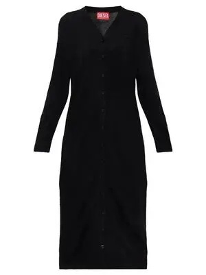 DIESEL® Button V-Neck Dress
