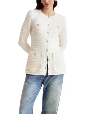 TOCCIN Constance Button Knit Jacket - Neutrals