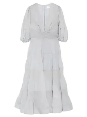 knee length dresses for ladies JULIARA White Eyelet Corset Women's Midi Dress – Steve Madden main image 1