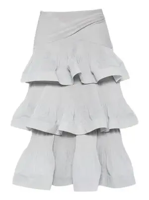 Zimmermann Pleated Tiered Midi Skirt - Blue