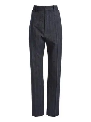 Victoria Beckham Mid-rise Straight-leg Trousers - Blue