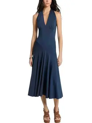 edikted scarf halter open back mini dress Scarf-Detail A-Line Mini Dress in Black - 4 / Regular