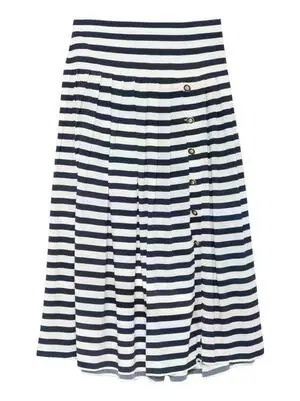 Rixo Una Striped Midi Skirt Blue