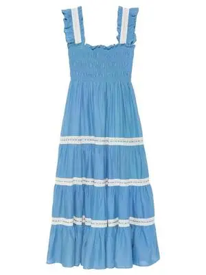 Rixo Aubrie Lace Midi Dress - Blue