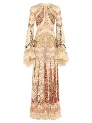 Zimmermann Valiant Panelled Silk Gown - Neutral