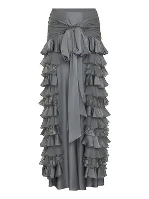 Zimmermann Valiant Ruffled Maxi Skirt - Blue